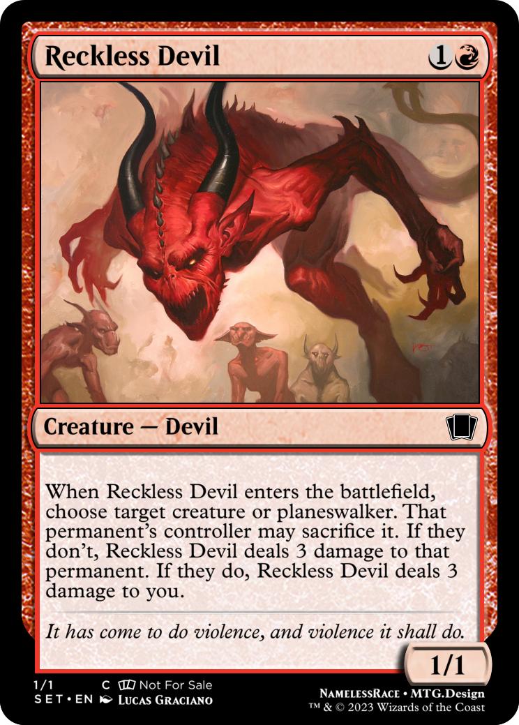 Reckless Devil - Bolt on a body, with a devilish twist : r/custommagic
