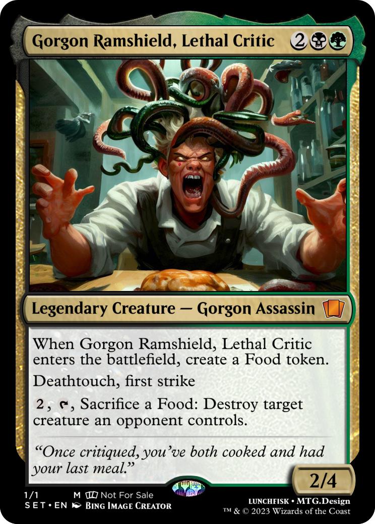Gorgon Ramshield, Lethal Critic : r/custommagic